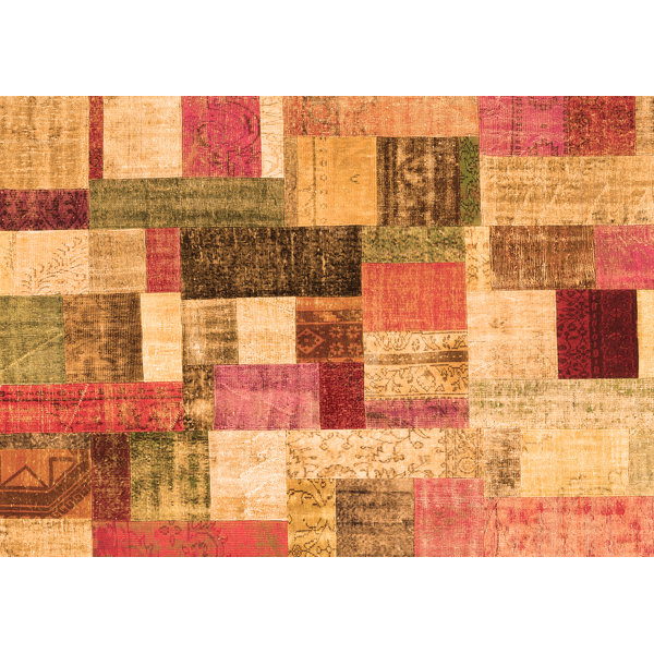 Union Rustic Deborha Patchwork Machine Made Area Rug in Orange | Wayfair